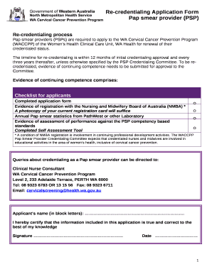 Re-credentialing Application Doc Template | pdfFiller