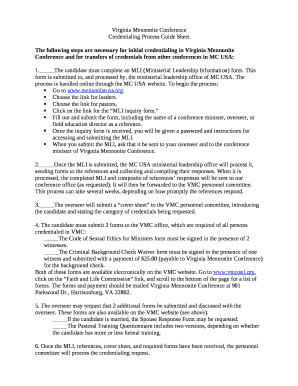 Credentialing Process Guide Sheet Doc Template | pdfFiller