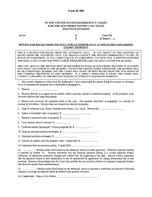 MOTION FOR RELIEF FROM THE STAY AND CO-DEBTOR STAY, IF APPLICABLE ...