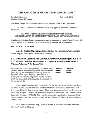 THE CHAPTER 13 MEANS TEST: LINE-BY-LINE template Doc Template | pdfFiller