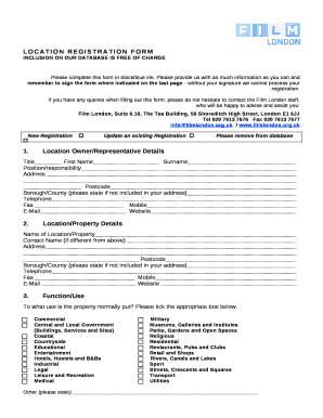 LOCATION REGISTRATION template - filmlondon org Doc Template | pdfFiller