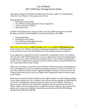 Permission to hunt (s) Doc Template | pdfFiller