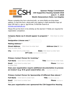 Sponsor Pledge Commitment Doc Template | pdfFiller