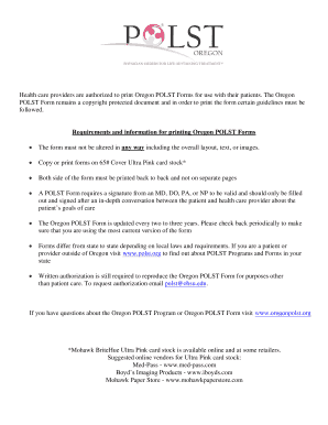 Fillable Online POLST Form remains a copyright protected document and ...