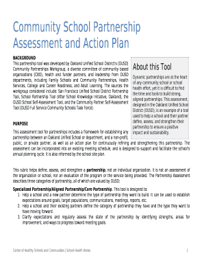 Community School Partnership Assessment and Action Plan Doc Template ...