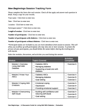 New Beginnings Session Tracking Doc Template | pdfFiller