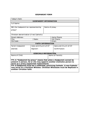 GODPARENT Doc Template | pdfFiller