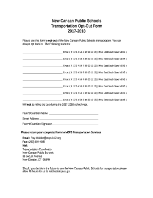 Transportation Opt-Out Doc Template | pdfFiller