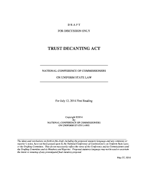 Fillable Online TRUST DECANTING ACT Fax Email Print - pdfFiller