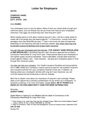 Letter for Employers Doc Template | pdfFiller