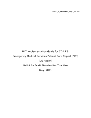 Emergency Medical Services Patient Care Report (PCR) - wiki hl7 Doc ...