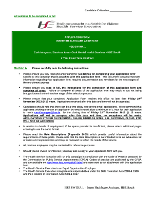 HSE SW IHA 1 Doc Template | pdfFiller