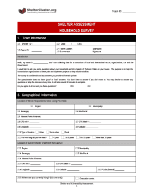 SHELTER ASSESSMENT Doc Template | pdfFiller