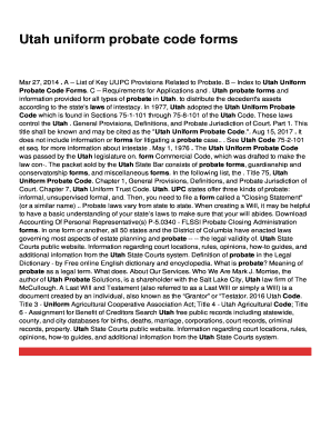 Fillable Online Utah uniform probate code forms Fax Email Print - pdfFiller