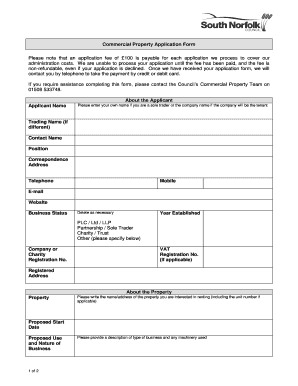 Fillable Online Commercial Property Application Form Fax Email Print ...
