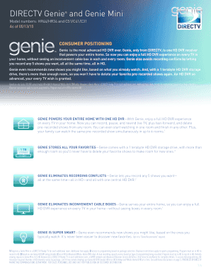 Fillable Online DIRECTV Genie and Genie MiniFAQs Fax Email Print ...