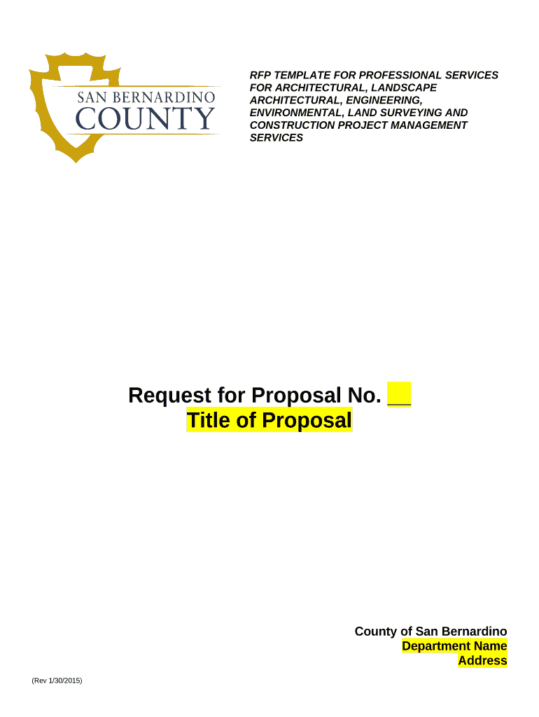 rfp template for professional services for architectural, landscape ...