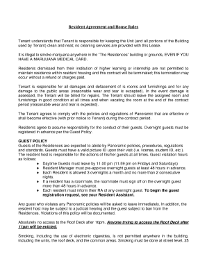 Fillable Online Resident Agreement and House Rules Fax Email Print ...