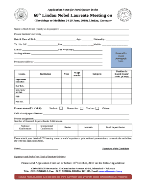 Application for Participation in the Doc Template | pdfFiller