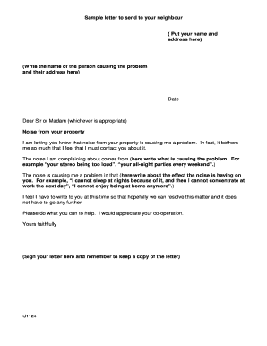 Fillable Online Sample letter to send to your neighbour Fax Email Print ...