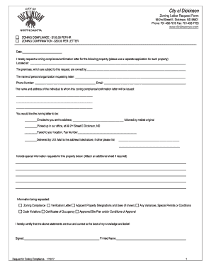 Fillable Online Zoning Letter Request Form Fax Email Print - pdfFiller