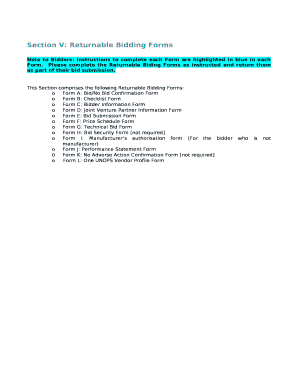 A: Bid/No Bid Confirmation Doc Template | pdfFiller