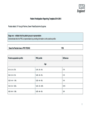 Fillable Online Patient Participation Reporting Template 2014-2015 Fax ...