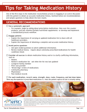 Fillable Online Tips for Taking Medication History Fax Email Print ...