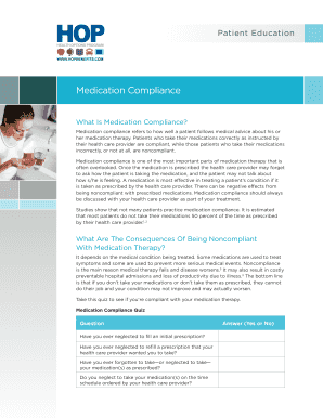 Fillable Online What Is Medication Compliance Fax Email Print - pdfFiller
