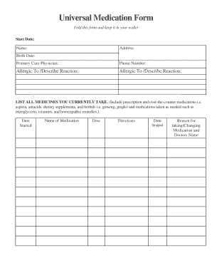 Fillable Online universal medication form - Medical City Lewisville Fax ...
