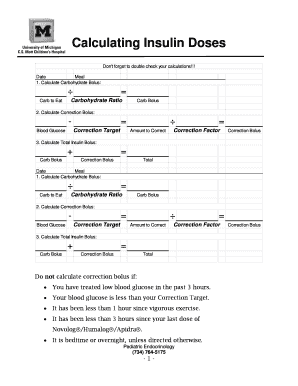 Fillable Online Calculating Insulin Doses Fax Email Print - pdfFiller