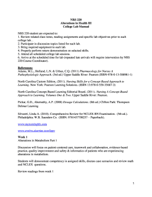 Fillable Online NRS 220 student are expected to: Fax Email Print ...