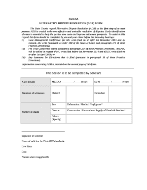 ALTERNATIVE DISPUTE RESOLUTION (ADR) Doc Template | pdfFiller