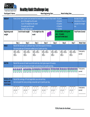 Fillable Online Healthy Habit Challenge Log Fax Email Print - pdfFiller