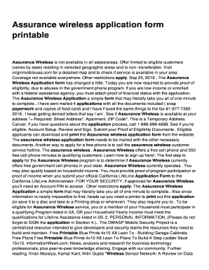 Fillable Online Assurance wireless application form Fax Email Print ...