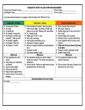 Fillable Online CONGESTIVE HEART FAILURE SYMPTOM MANAGEMENT Fax Email ...