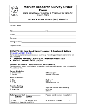 Market Research Survey Order Doc Template | pdfFiller