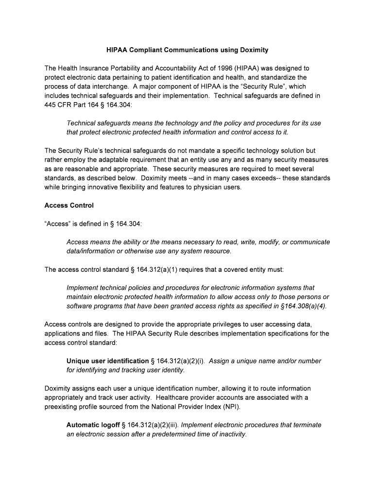 Fillable Online HIPAA Compliant Communications using Doximity Fax Email ...