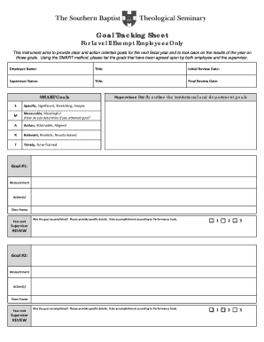 Fillable Online Goal Tracking Sheet Fax Email Print - pdfFiller