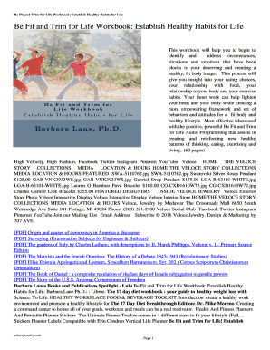 Fillable Online Be Fit and Trim for Life Workbook: Establish Healthy ...