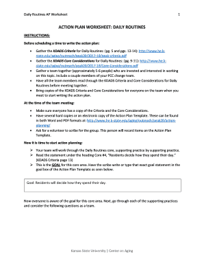 Fillable Online Daily Routines AP Worksheet Fax Email Print - pdfFiller
