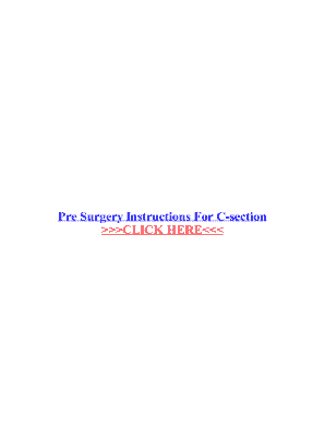Fillable Online Pre Surgery Instructions For C-section Fax Email Print ...