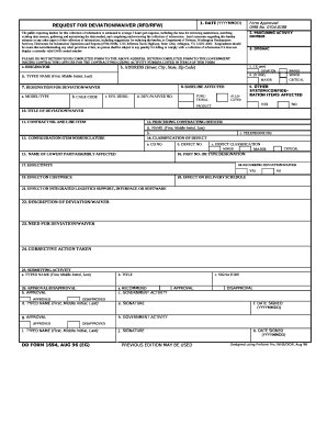 REQUEST FOR DEVIATION/WAIVER (RFD/RFW) Doc Template | pdfFiller