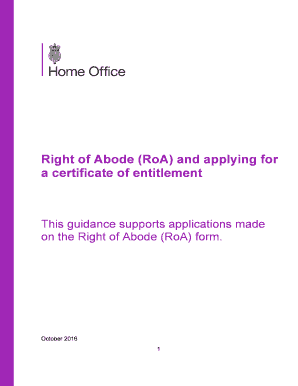 Fillable Online Right of Abode (RoA) and applying for Fax Email Print ...