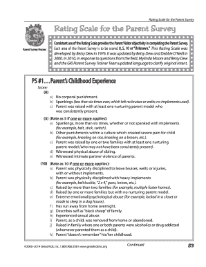 Fillable Online Rating Scale for the Parent Survey Fax Email Print ...