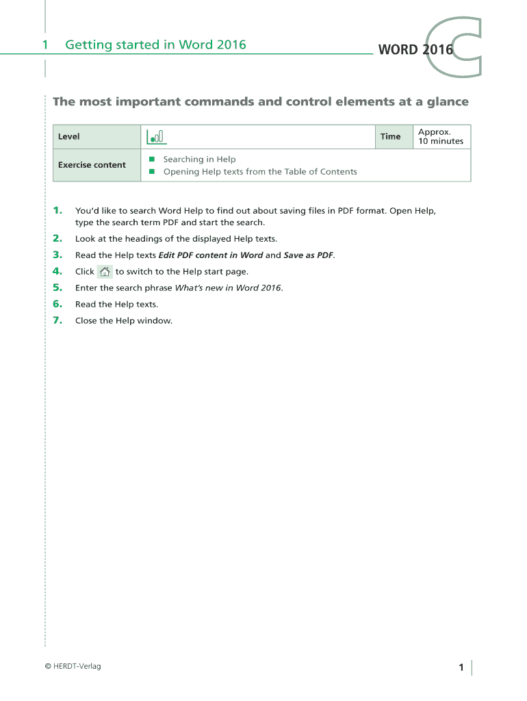 Fillable Online The most important commands and control elements at a ...