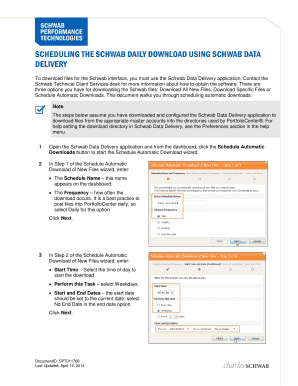 Fillable Online SCHEDULING THE SCHWAB DAILY DOWNLOAD USING SCHWAB DATA ...