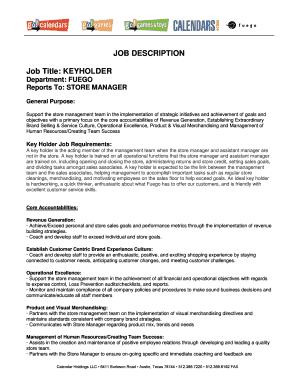 Fillable Online Job Title: KEYHOLDER Fax Email Print - pdfFiller