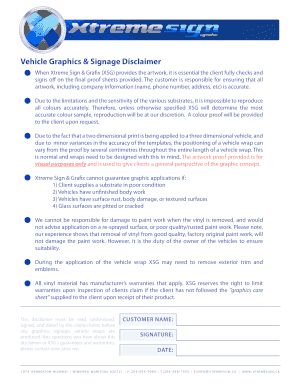 Fillable Online Vehicle Graphics & Signage Disclaimer Fax Email Print ...