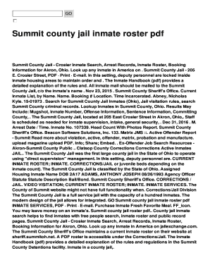 Summit County Jail Roster Pdf - Fill Online, Printable, Fillable, Blank ...